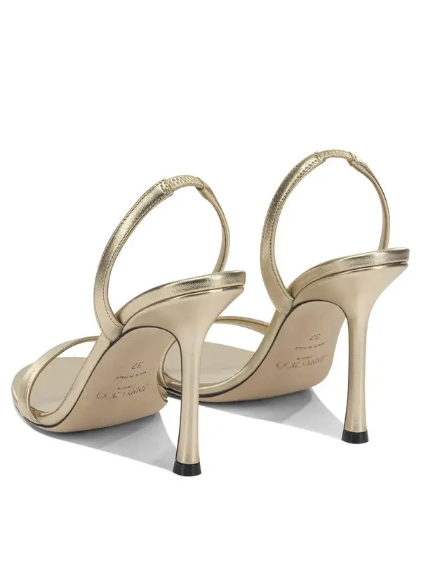 JIMMY CHOO Jenn 100mm Metallic Leather Heeled Sandals - Gold