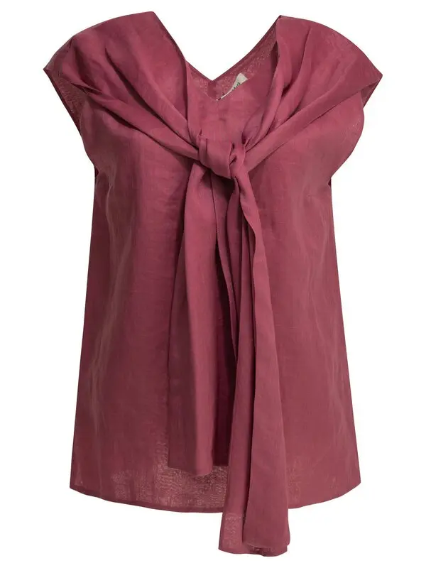 Max Mara Draped Top With Maxi Bow Detail