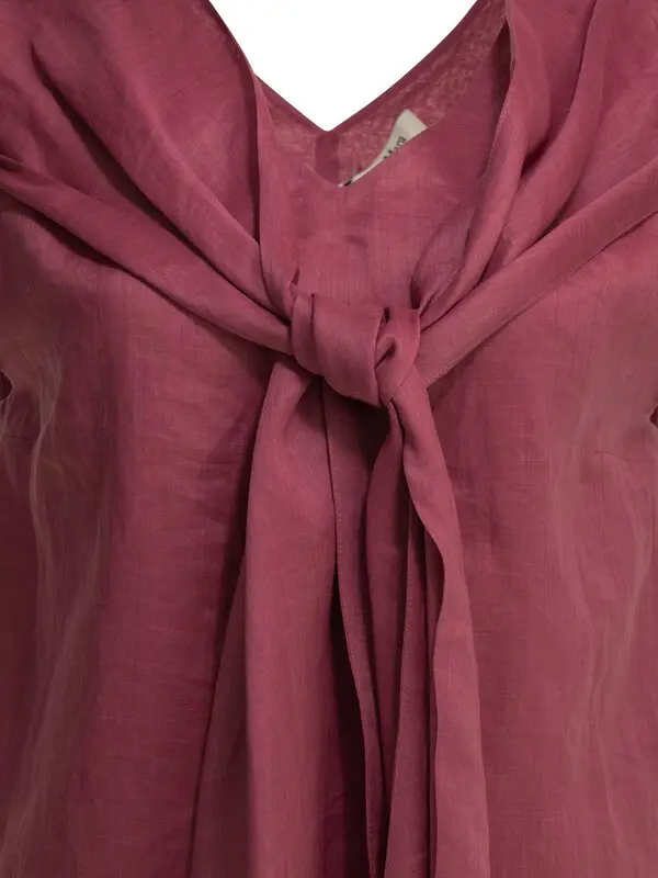 Max Mara Draped Top With Maxi Bow Detail