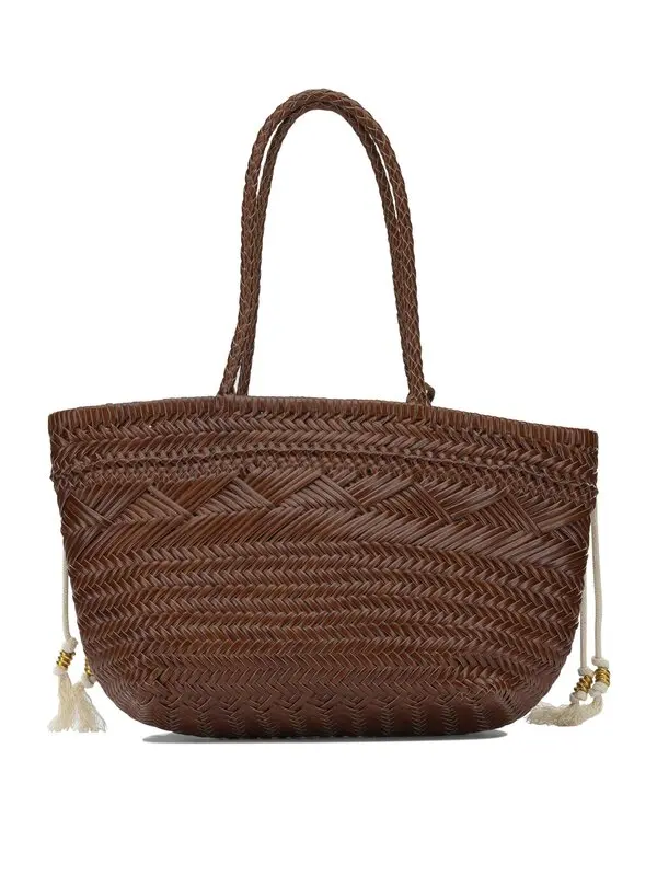 GIANNI CHIARINI Woven Leather Shoulder Bag With Drawstring Closure