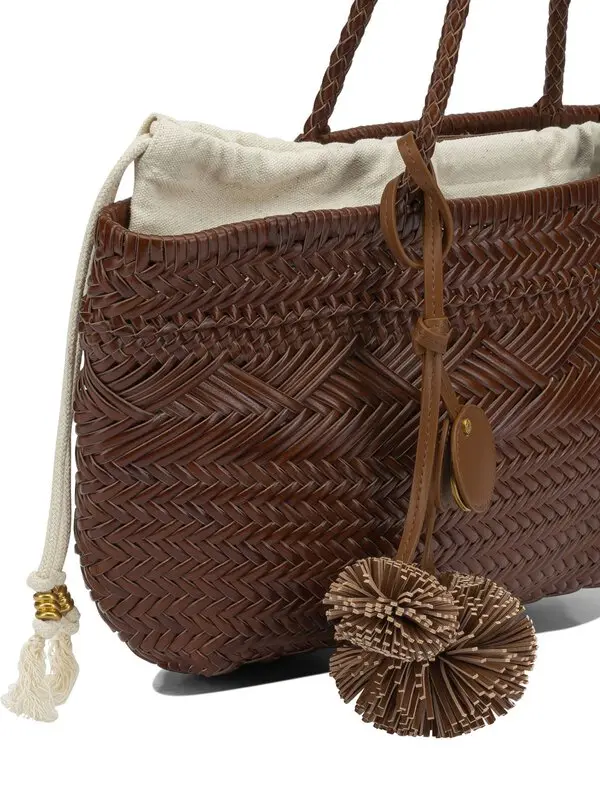 GIANNI CHIARINI Woven Leather Shoulder Bag With Drawstring Closure