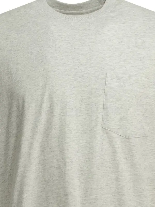 BEAMS Grandelle' Crew Neck T-shirt With Patch Pocket - Grey