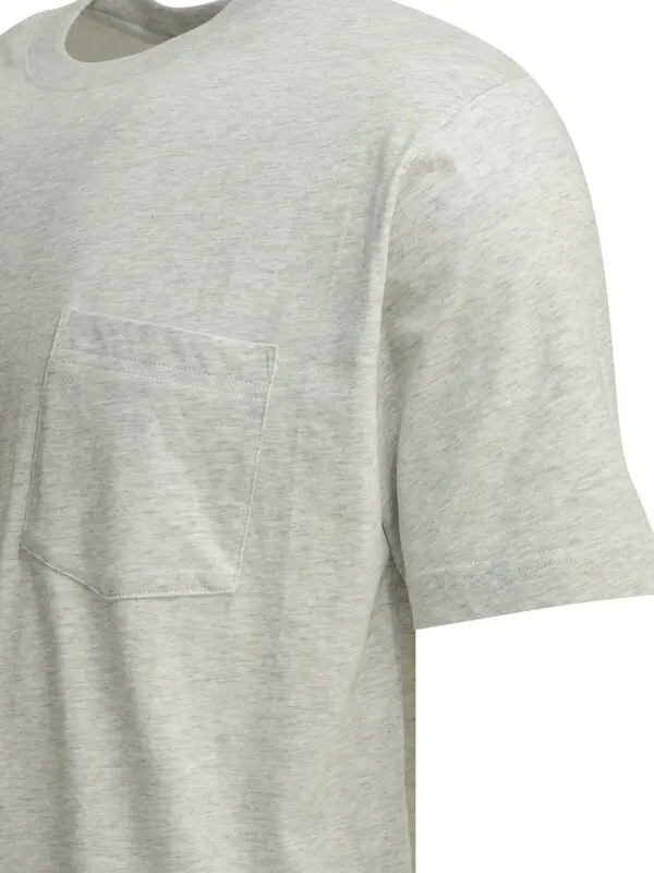 BEAMS Grandelle' Crew Neck T-shirt With Patch Pocket - Grey