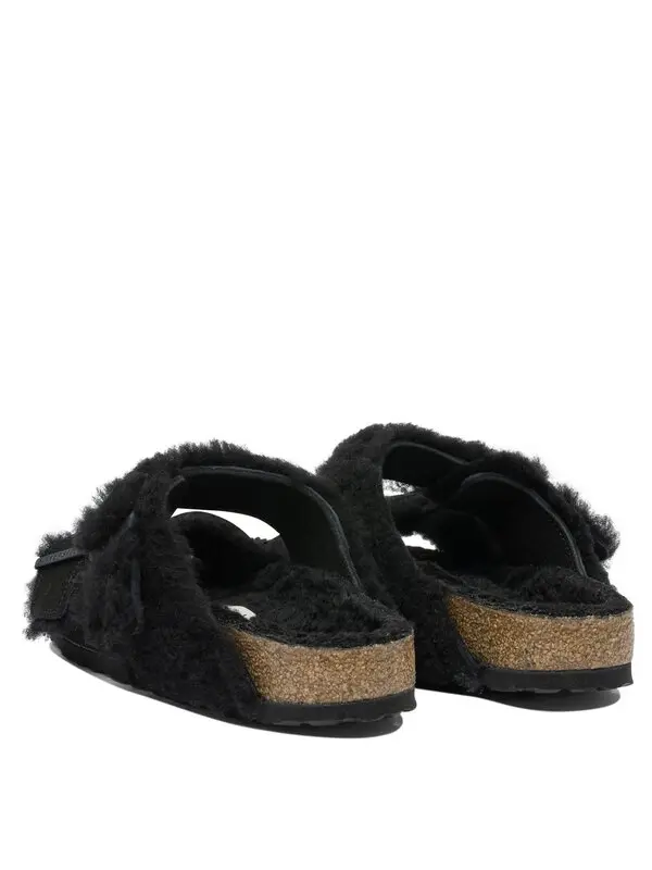 BIRKENSTOCK Arizona Shearling Slip-on Sandals - Black