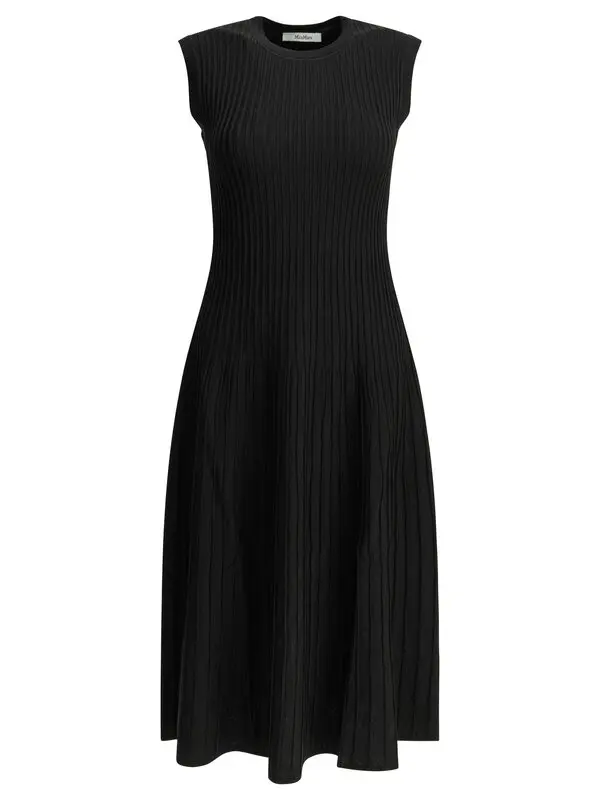 Max Mara Ribbed Knit Fit & Flare Midi Dress