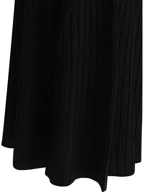 Max Mara Ribbed Knit Fit & Flare Midi Dress