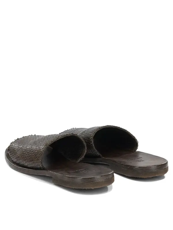 Moma Woven Nappa Leather Slide Sandals - Brown