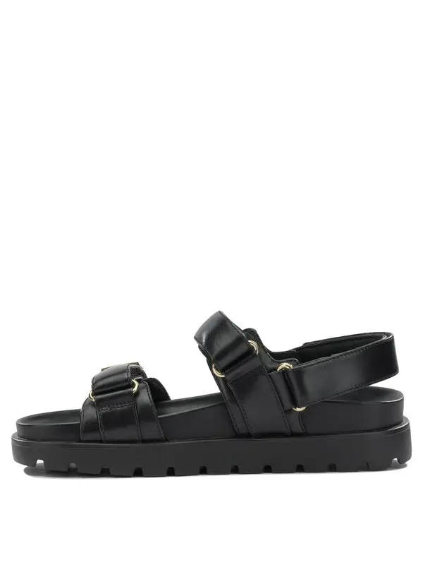 Tory Burch Leather Sandals With Buckled Straps