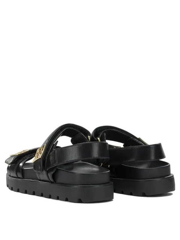 Tory Burch Leather Sandals With Buckled Straps