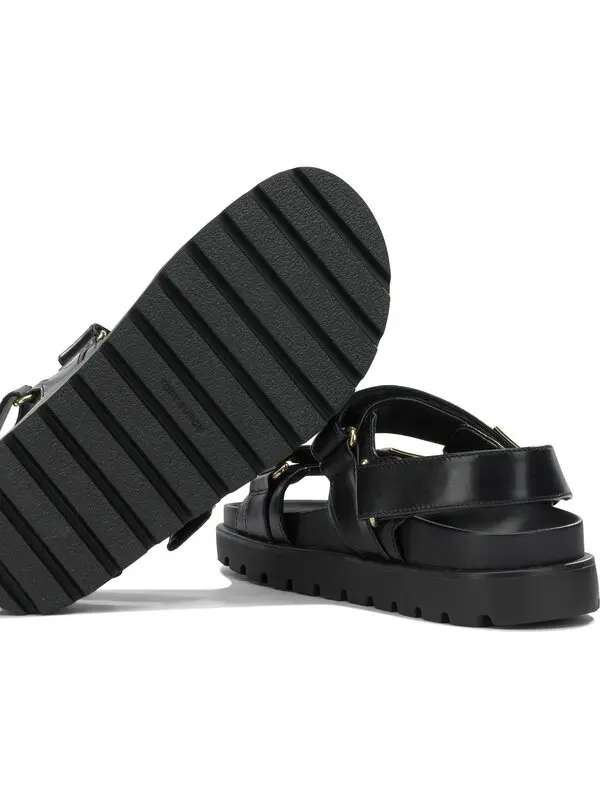 Tory Burch Leather Sandals With Buckled Straps