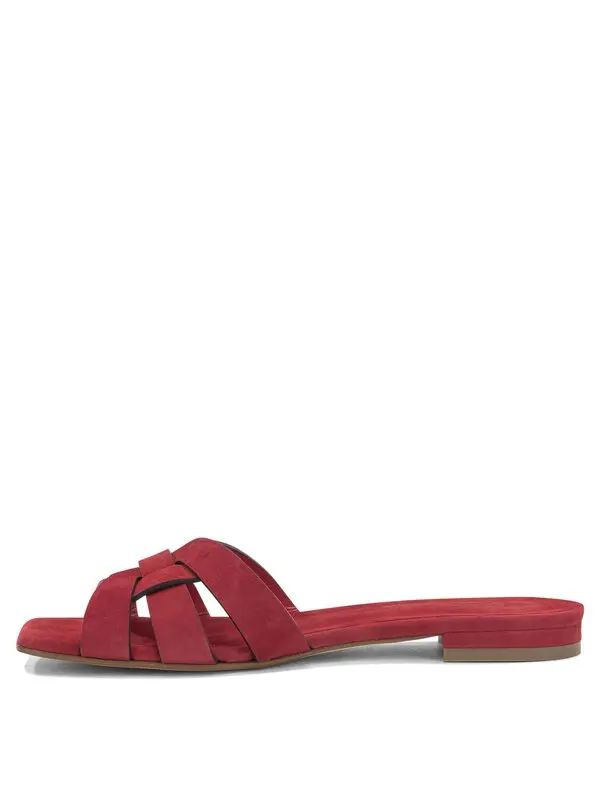 SERGIO LEVANTESI Norma Leather Slides - Red