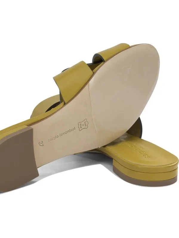 SERGIO LEVANTESI Aria Leather Slides - Yellow