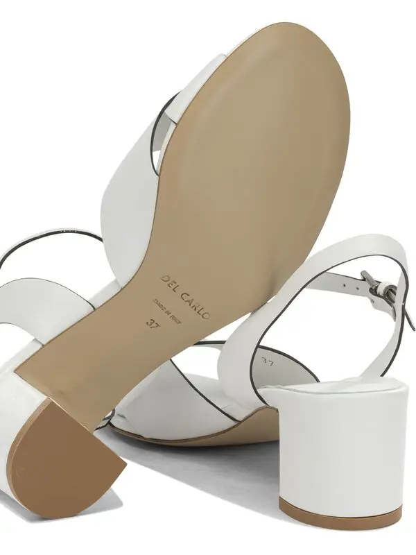 DEL CARLO Leather Block Heel Sandals