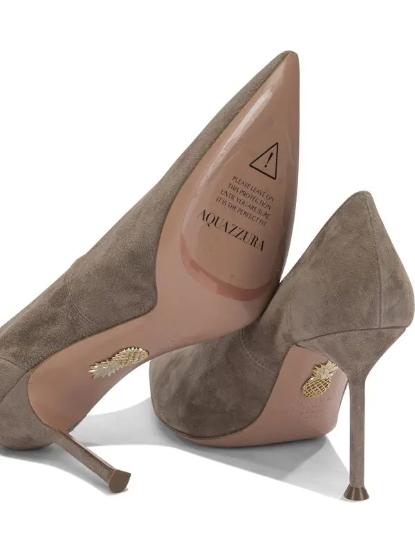AQUAZZURA Voltaire 85mm Suede Pumps - Grey