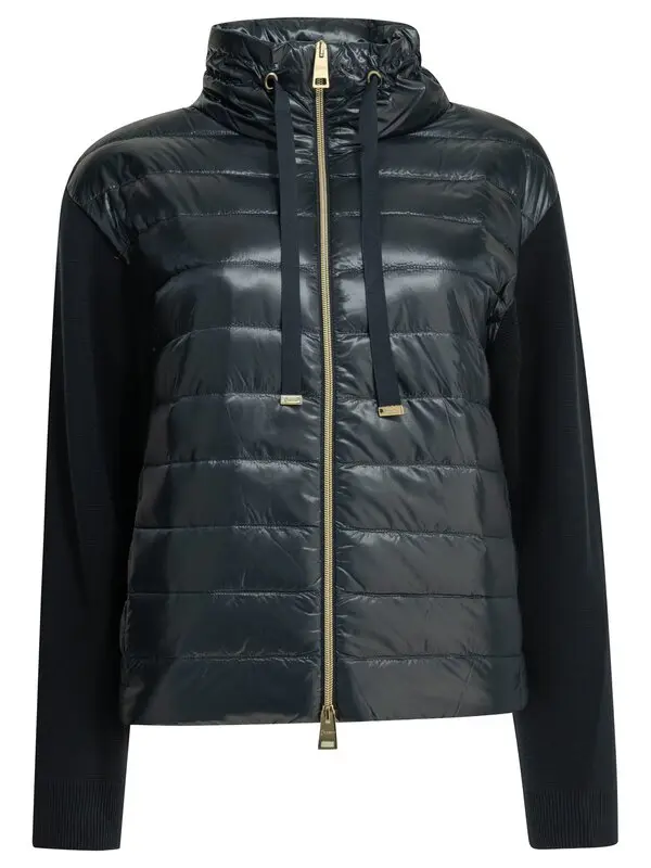 Herno Down Jacket With Technical Nylon Inserts - Blue