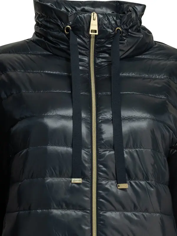 Herno Down Jacket With Technical Nylon Inserts - Blue