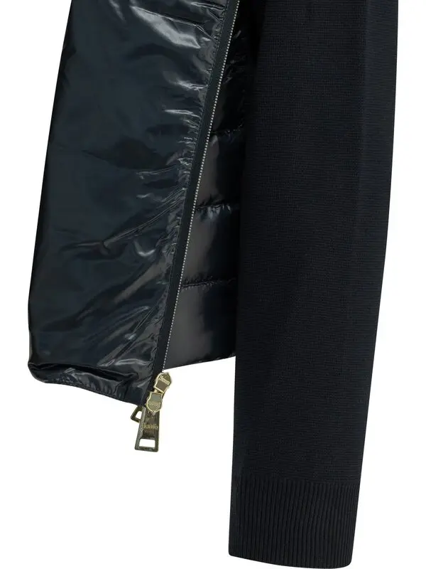 Herno Down Jacket With Technical Nylon Inserts - Blue