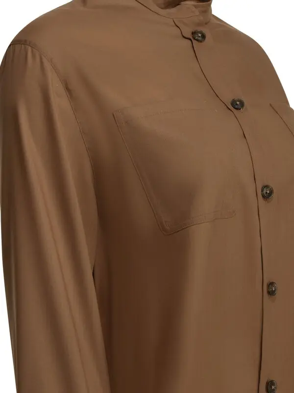 Herno Virgin Wool Mandarin Collar Shirt
