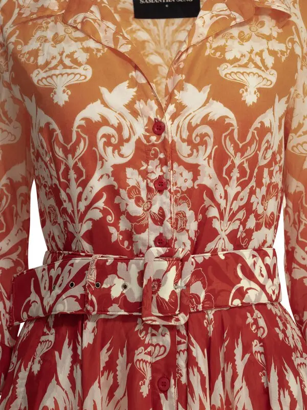 Samantha Sung Printed Cotton Midi Dress