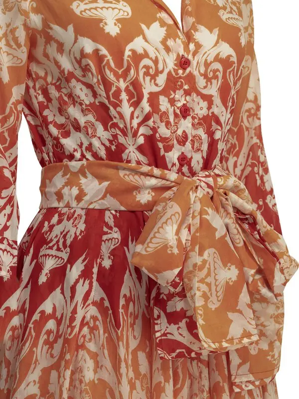 Samantha Sung Printed Cotton Midi Dress