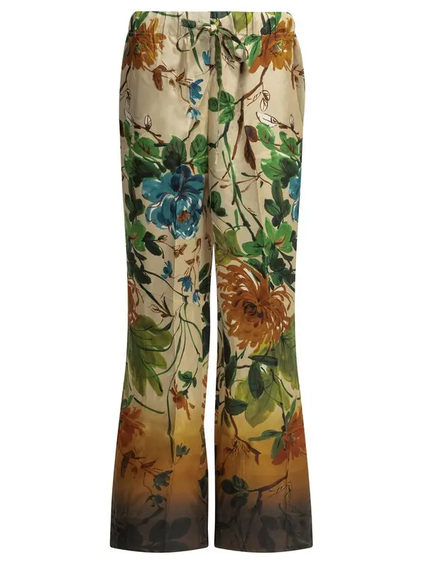 Samantha Sung Silk Trousers - Beige