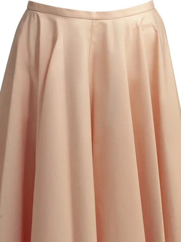 Givenchy Long Cotton Poplin A-line Skirt With Pleats