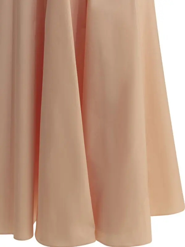 Givenchy Long Cotton Poplin A-line Skirt With Pleats