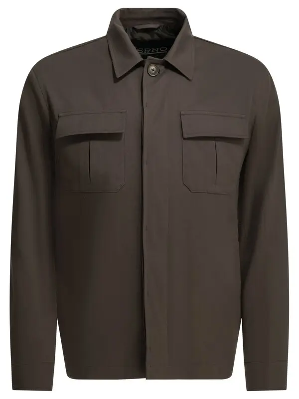 Herno Cotton Overshirt Jacket - Brown