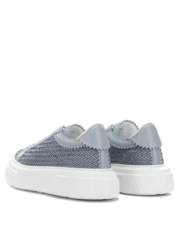 Casadei Leather & Woven Sneakers