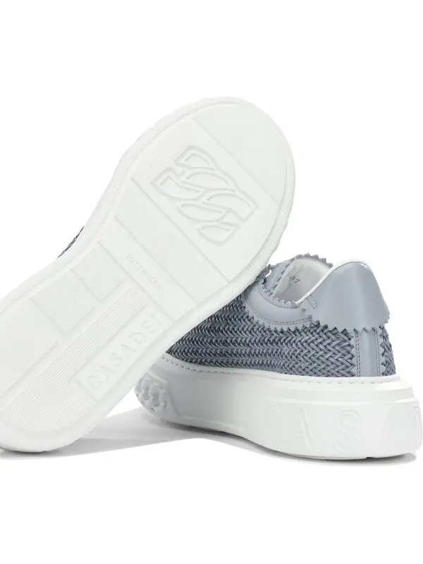 Casadei Leather & Woven Sneakers