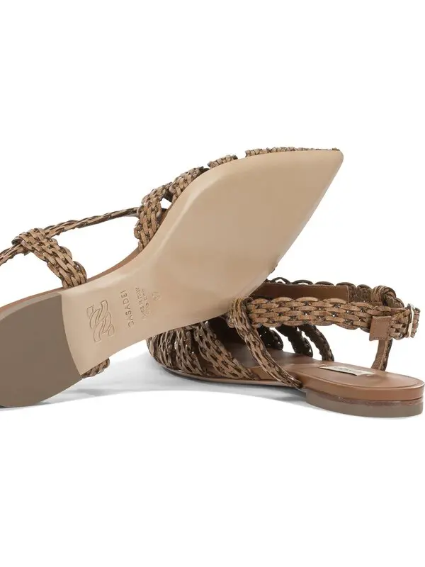 Casadei Woven Leather Flat Sandals