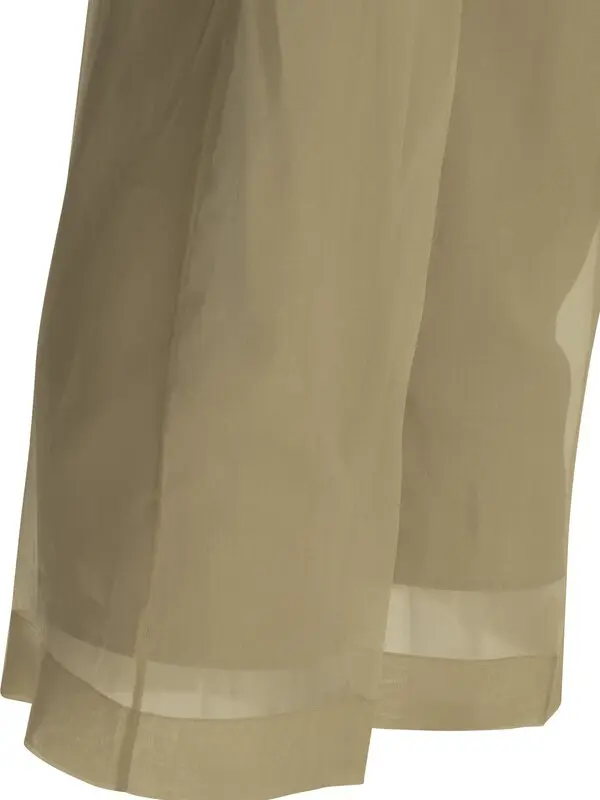 Max Mara Silk Organza Tailored Wide-leg Pants - Beige