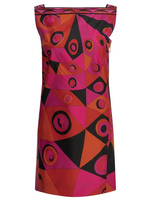 Emilio Pucci Occhi" Short Silk Dress - Fuchsia