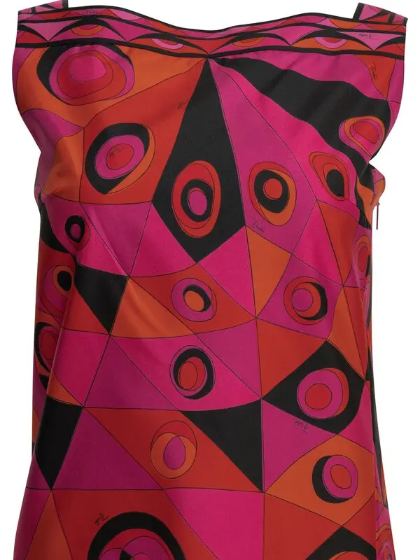 Emilio Pucci Occhi" Short Silk Dress - Fuchsia