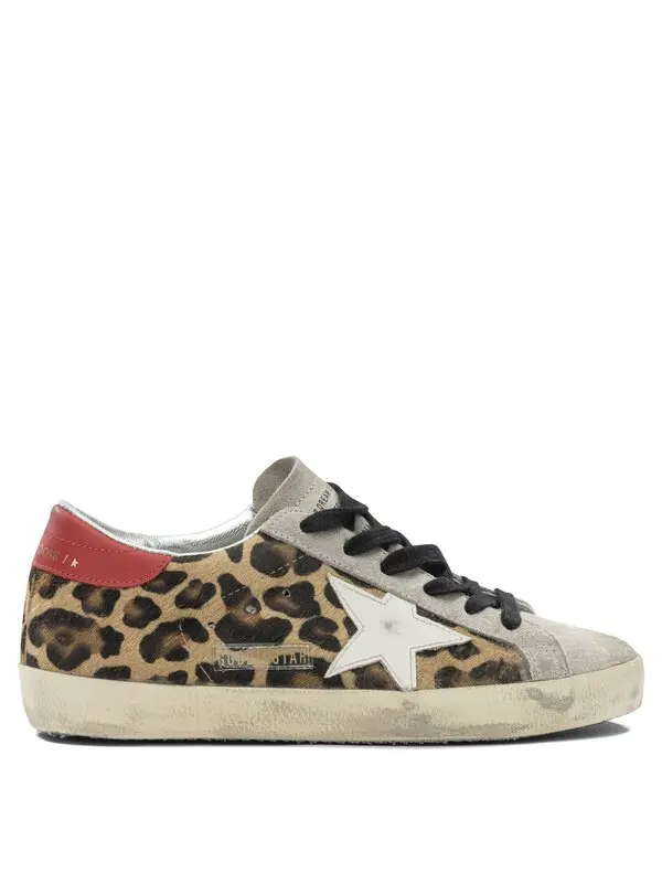 GOLDEN GOOSE Super Star Leopard Print Suede Star Sneakers