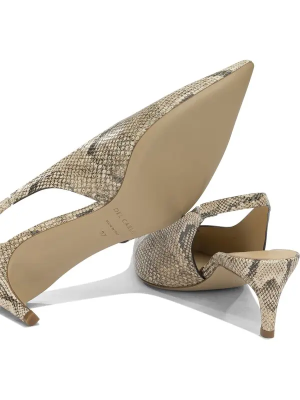 DEL CARLO Slingback Heeled Shoes - Beige