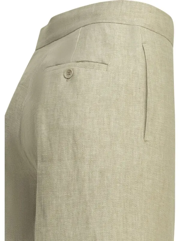 Max Mara Linen Wide Leg Tailored Pants