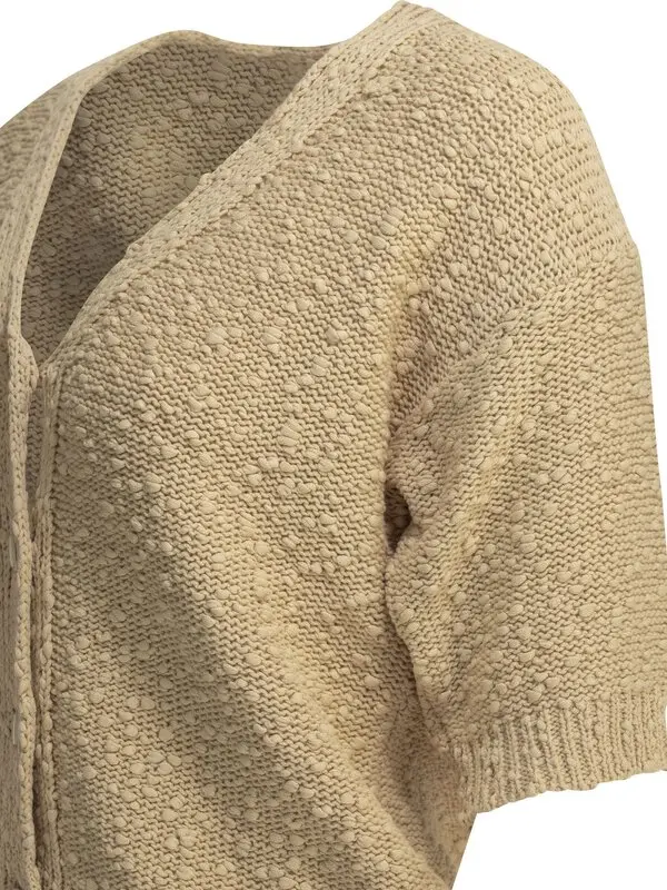 RAKKI B.b. Jacket" Bouclé Cotton Cardigan - Beige