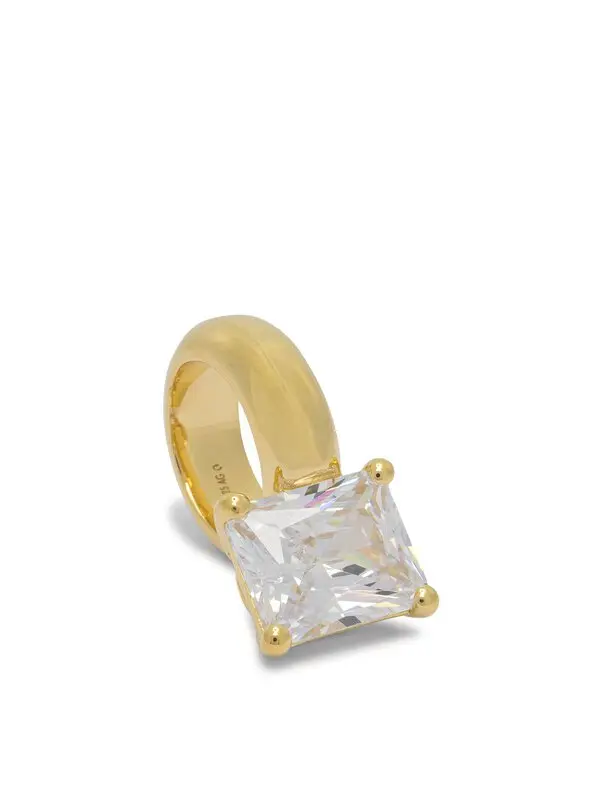 MARIA BLACK Plated Sterling Silver Square Crystal Ring - Gold