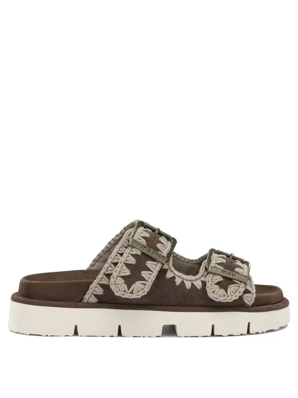 Mou Buckled Leather Sandals