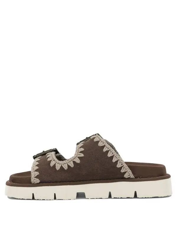 Mou Buckled Leather Sandals