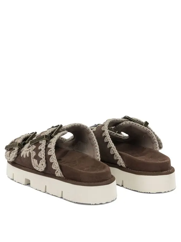 Mou Buckled Leather Sandals