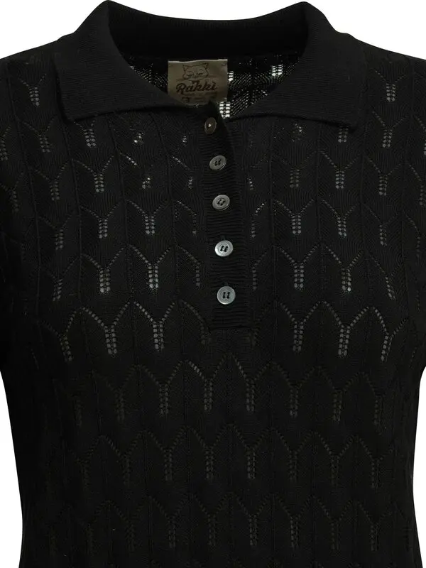 RAKKI California' Button-down Cotton Polo Shirt - Black