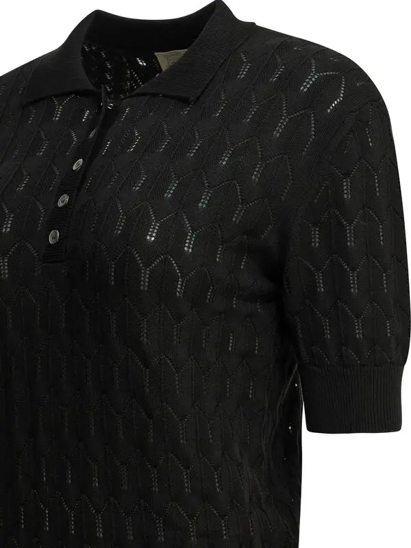 RAKKI California' Button-down Cotton Polo Shirt - Black