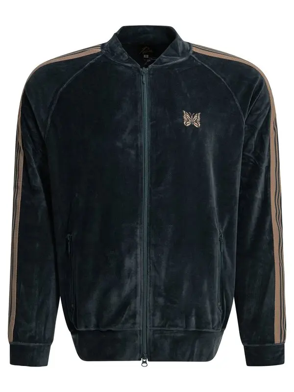 Needles Velvet Track Zippered Sweatshirt - Blue