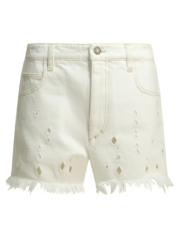 Isabel Marant Aecia' Embroidered Cotton Denim Shorts