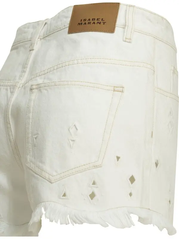 Isabel Marant Aecia' Embroidered Cotton Denim Shorts