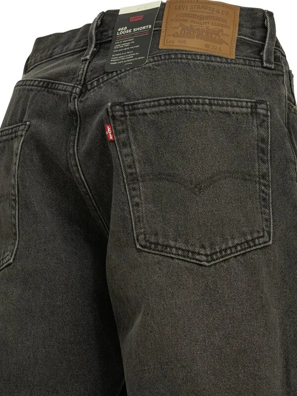 LEVI'S 468 Stay Loose' Five-pocket Denim Shorts - Black
