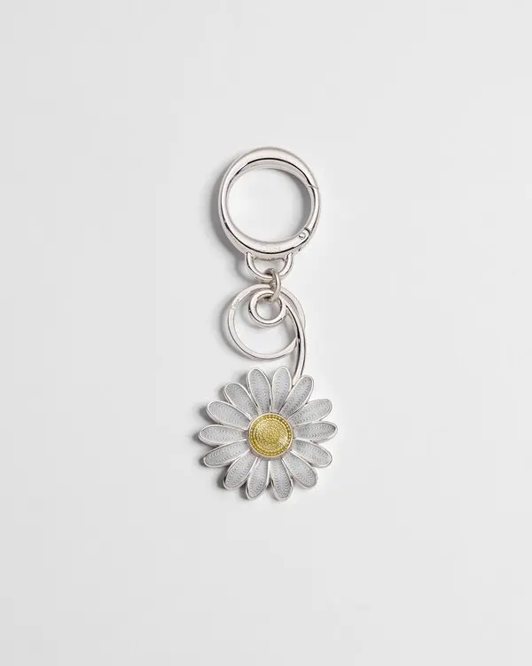 Dior Jardin D'atelier Bag Charm - Silver-finish Metal With White And Gold-tone Lacquer