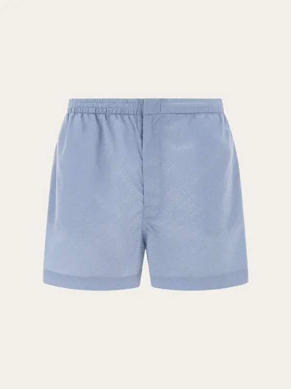 FERRAGAMO Monogrammed Swim Trunks - Blue
